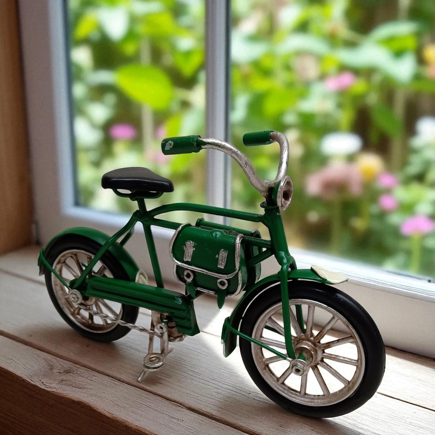 Vintage Style Tabletop Bicycle Decoration in Green
