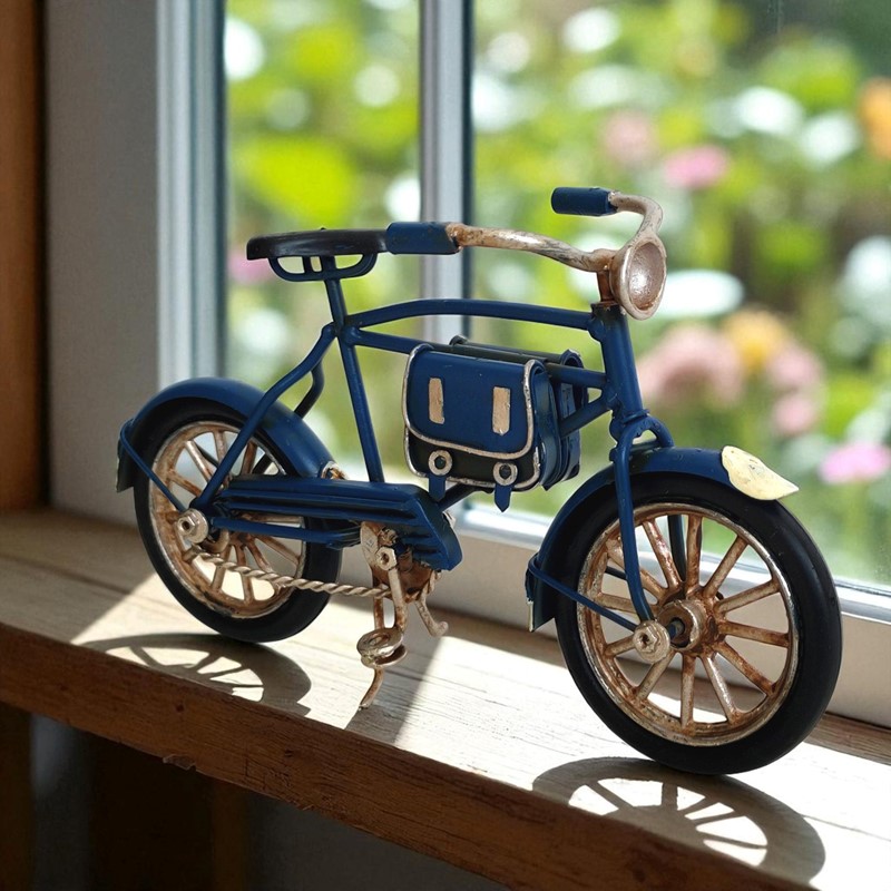 Vintage Style Tabletop Bicycle Decoration in Navy